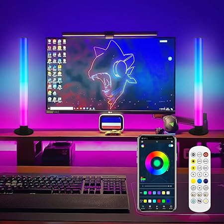 Amazon.co.jp: Set of 2: LED Game Light, Video Light, RGB Color Changing ...