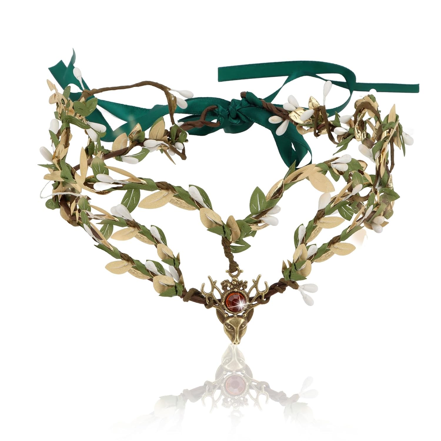 Amazon.com: CAVETEE Elf Crown for Women, Elf Fairy Flower Headpiece ...