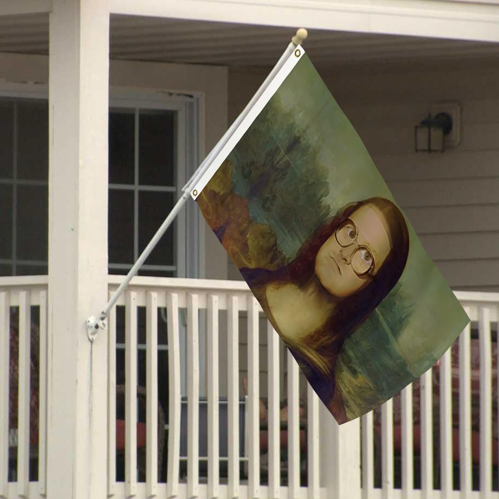 Snapklik.com : KkaeBi Mona Lisa Flags 3x5 Ft Funny Meme Flags Tapestry