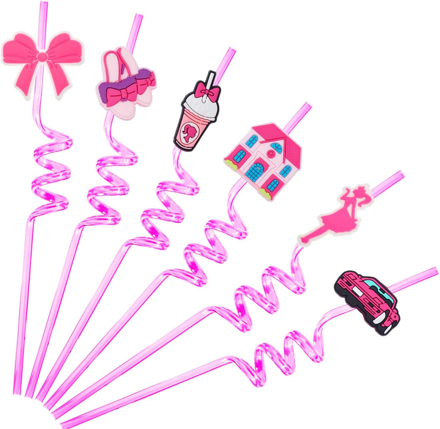 Amazon.com: Glitter Valentines Day Reusable Straws Heart Party Favors ...