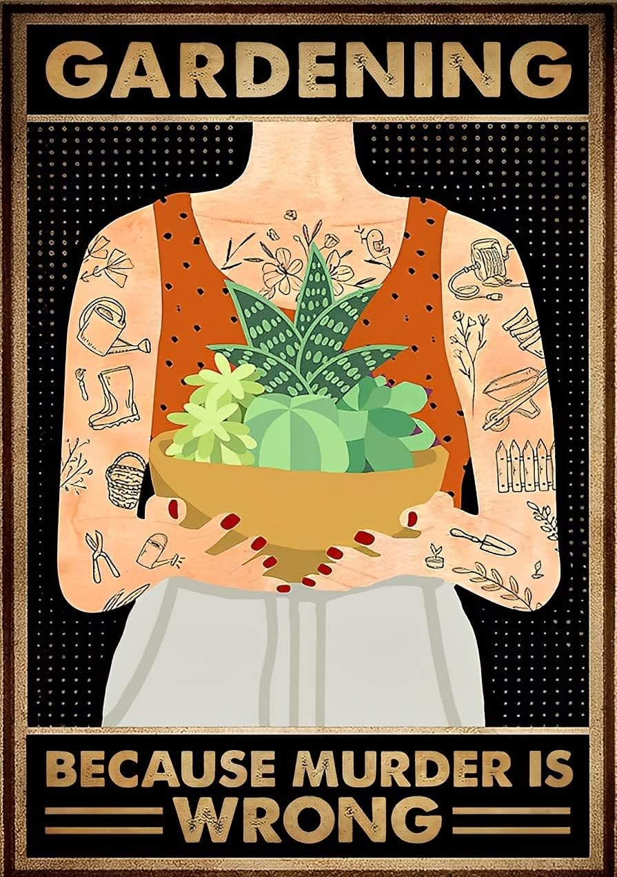 Amazon.com : Gardening Because Murder is Wrong Poster Pot Head Garden ...