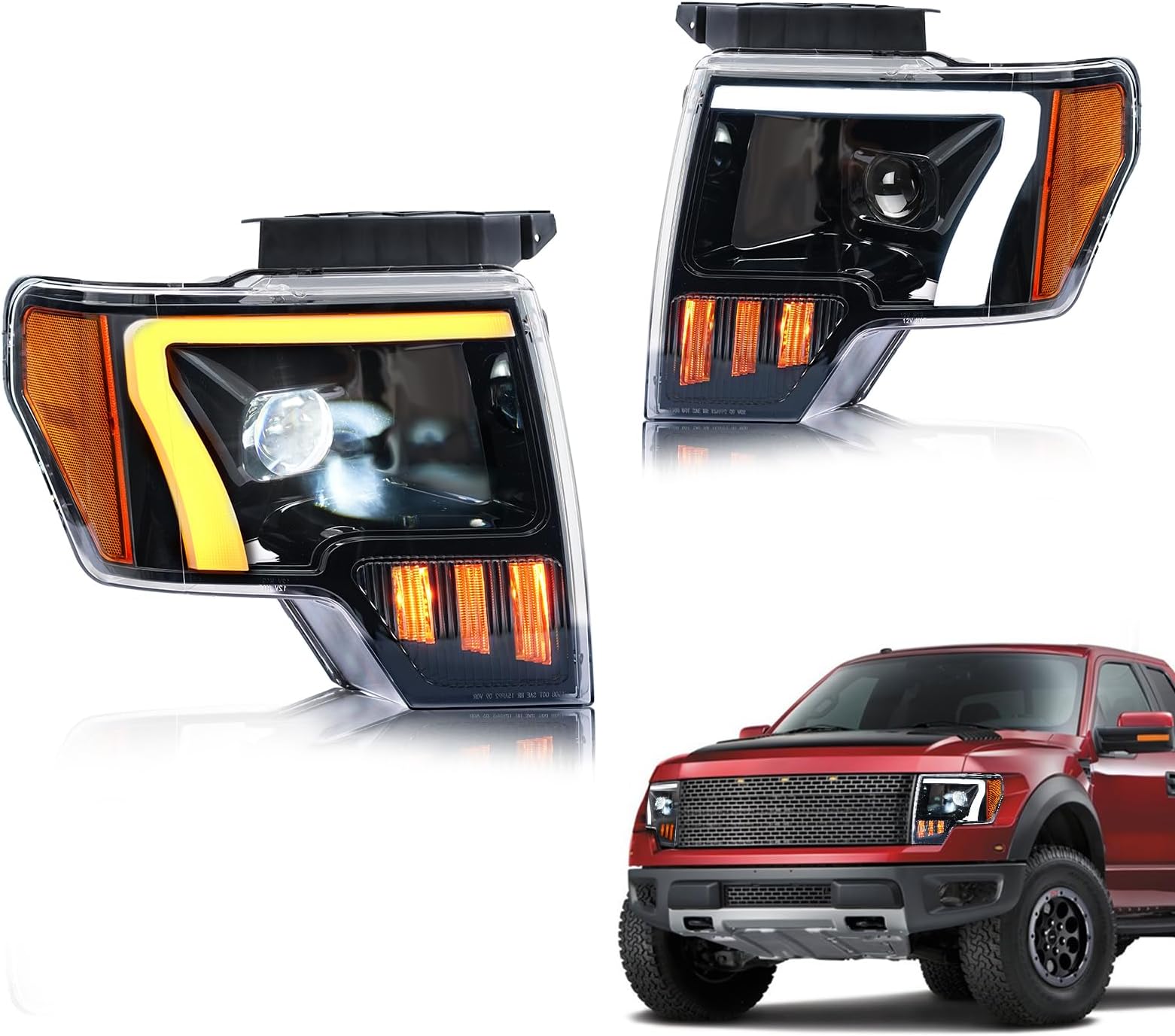 Amazon.com: Archaic LED Headlights Compatible with 2009-2014 Ford F150 ...