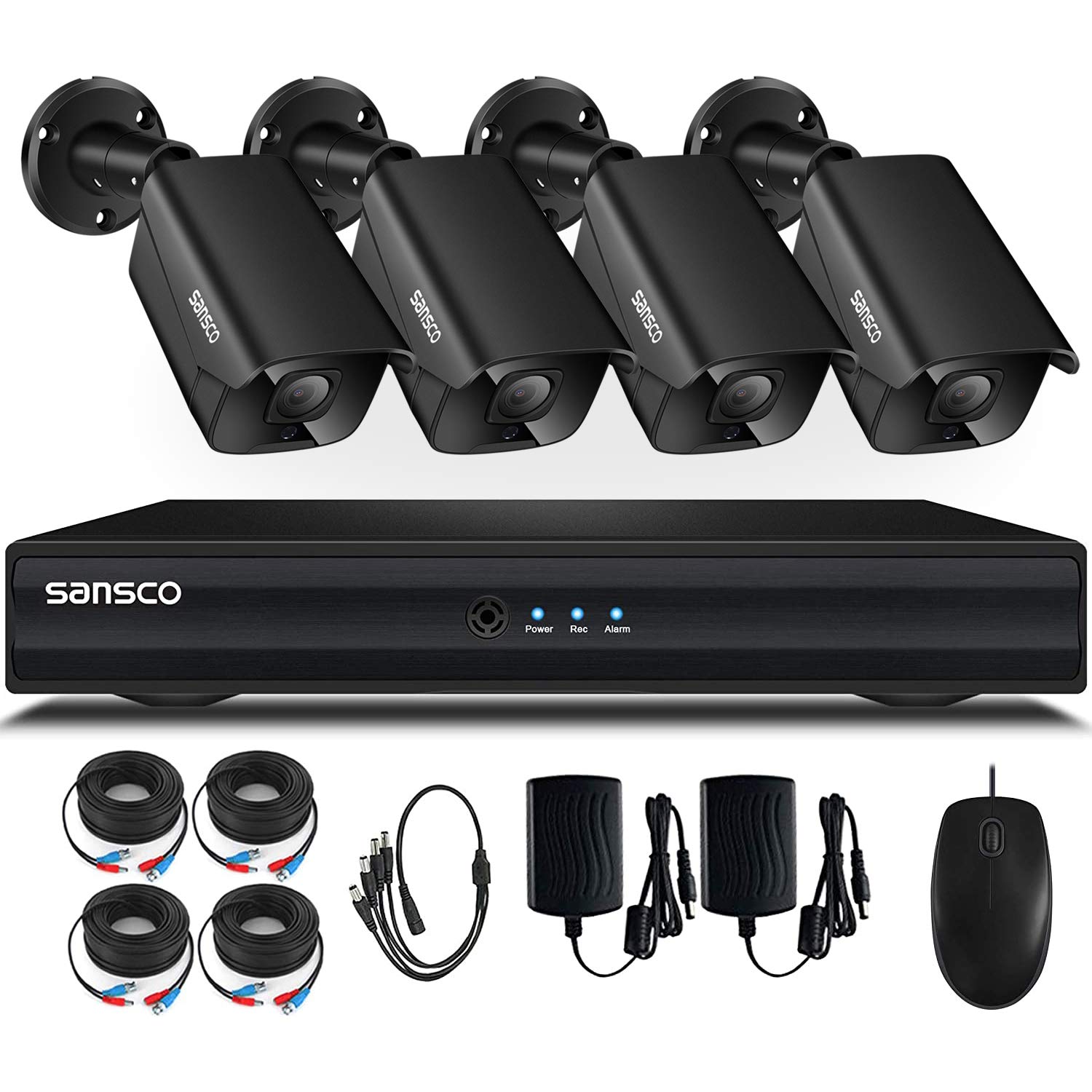 [Outdoor Approved] SANSCO 1080p HD CCTV Camera Systems, 4CH Home/Office ...