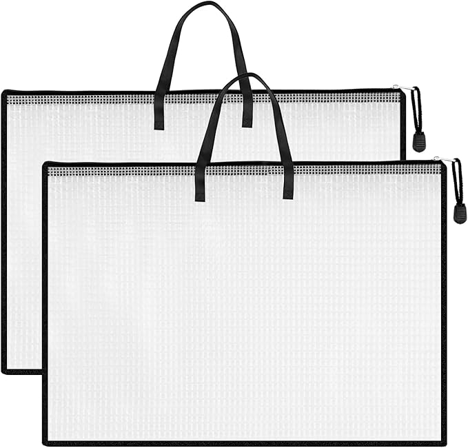 2 Pack Art Portfolio Bag,Large Poster Storage Bag with Zipper and ...