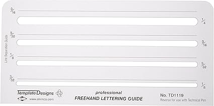 Amazon.com : ALVIN TD1119, Lettering Aid Template with 4 Size Options ...