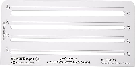 Amazon.com : ALVIN TD1119, Lettering Aid Template with 4 Size Options ...