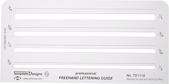 Amazon.com : ALVIN TD1119, Lettering Aid Template with 4 Size Options ...