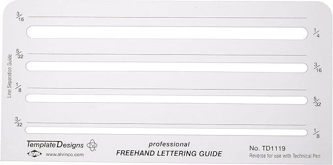 Amazon.com : ALVIN TD1119, Lettering Aid Template with 4 Size Options ...