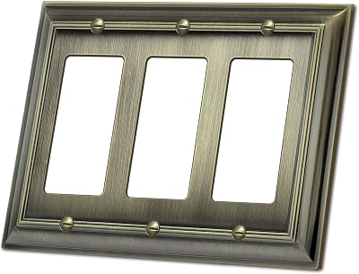 Bates- 3 Gang Wall Plate, Three Light Switch Plate, 4 Pack, Triple ...