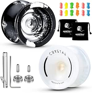 Amazon.com: MAGICYOYO Pack of 2 Responsive Yoyos-N11 Black Silver Yoyo ...
