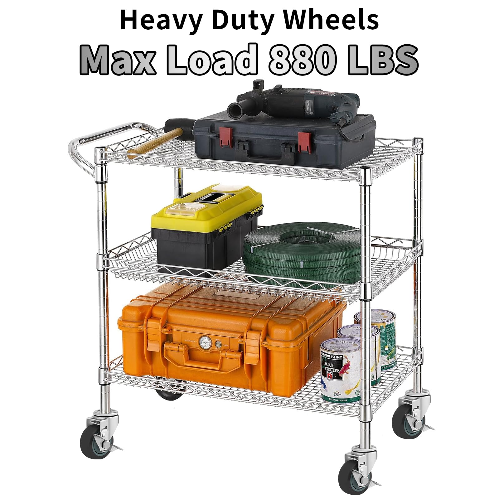 Snapklik.com : Besitu 3 Inches Casters For Wire Shelving Racks, Heavy ...
