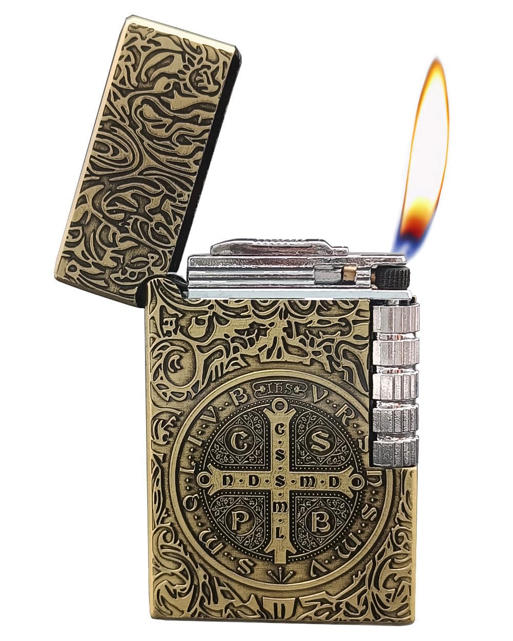 Amazon.com: Constantine Lighter, Unique Side Wheel Trench Lighter, Refillable Butane Soft Fire ...