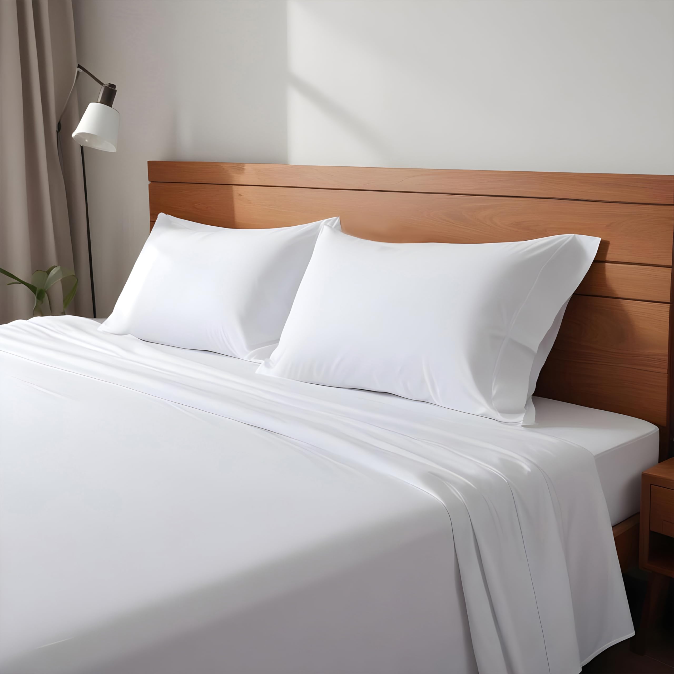 Amazon.com: Simple Deluxe Queen Size 4 Piece Sheet, Lightweight Super ...