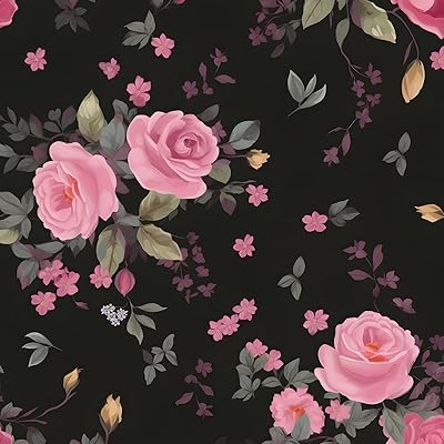 Wallercity Vintage Floral Peel and Stick Wallpaper Red Rose Wall Paper ...