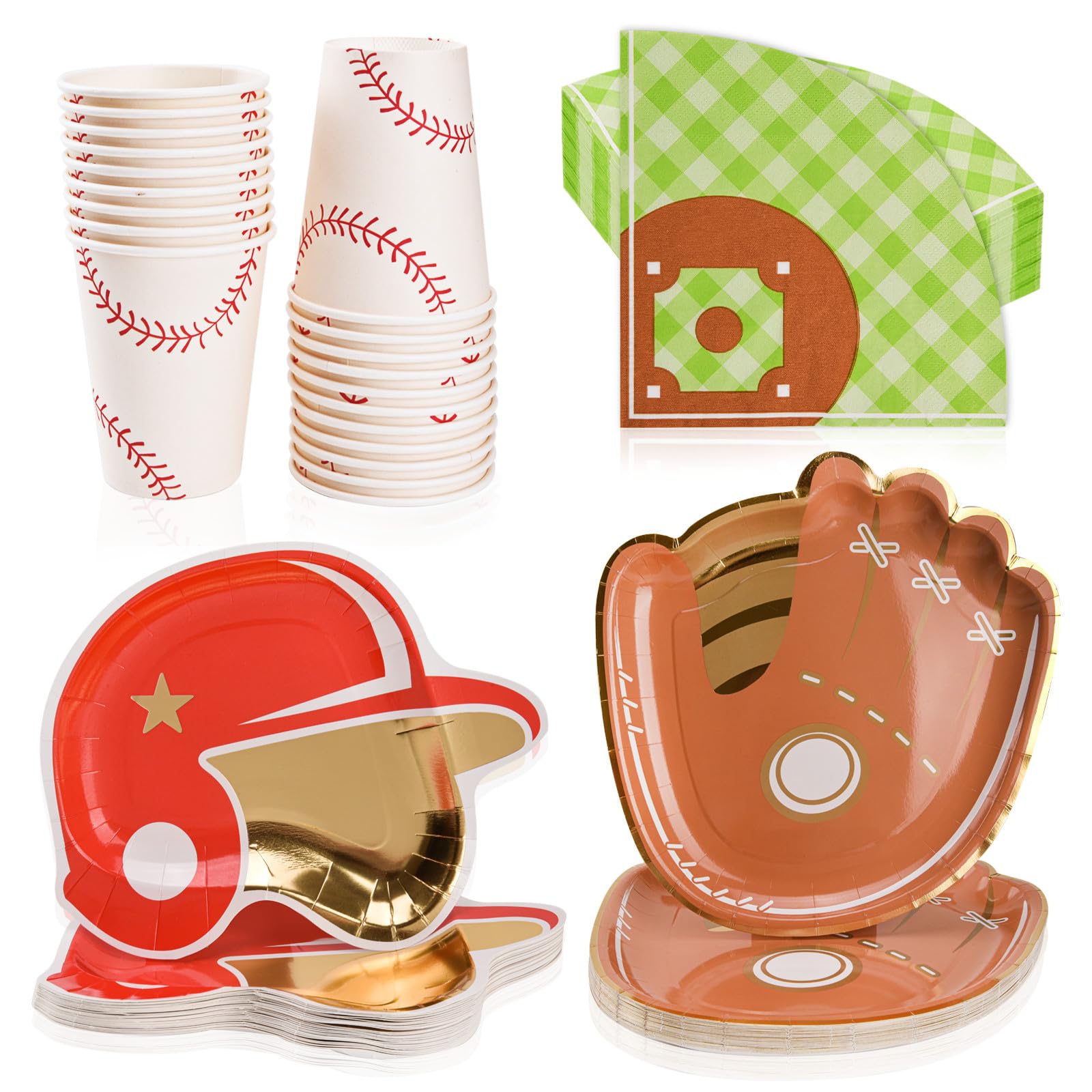Amazon.com: Lingringdcy 125 Pieces Baseball Party Decoration Tableware ...