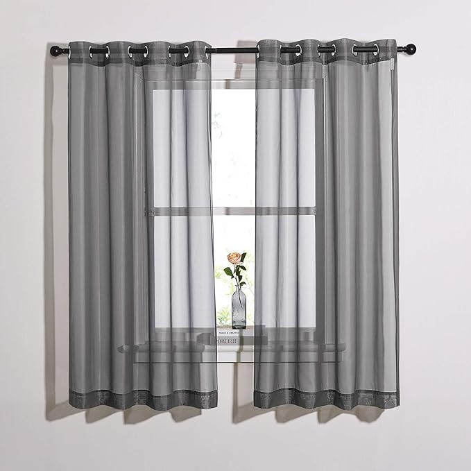 Amazon.com: NICETOWN Transparent Sheer Curtains Panels - Voile Window ...