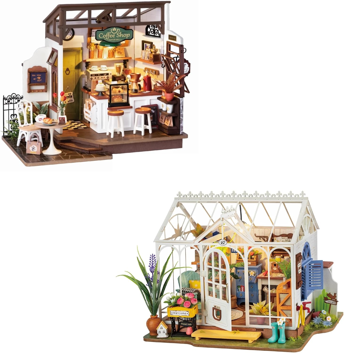 Amazon.com: Wowood DIY Miniature House Kits, Coffee Shop Series (Dreamy ...