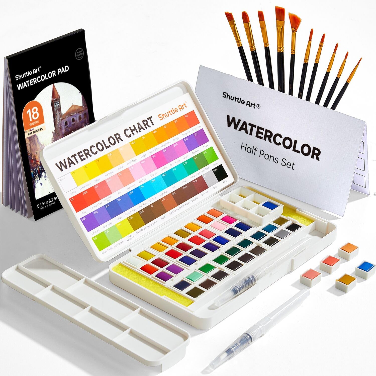 MEEDEN Watercolor Paint Set - 42 Assorted Colors Foldable Paint Set ...