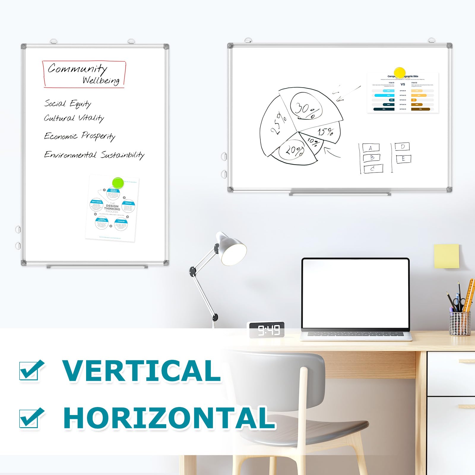 Snapklik.com : DOLLAR BOSS Whiteboard Dry Erase Board, Magnetic White ...