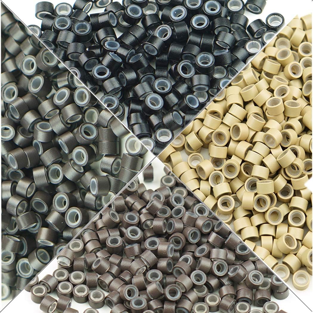 KOCONI 1000Pcs 4.5mm Micro Silicon Rings Silicone Micro Rings Lined ...