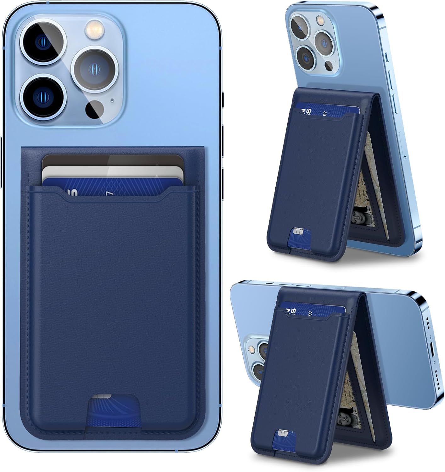 Amazon.com: TopMade for Magsafe Wallet, Magnetic Wallet Card Holder with Adjustable Phone Stand ...