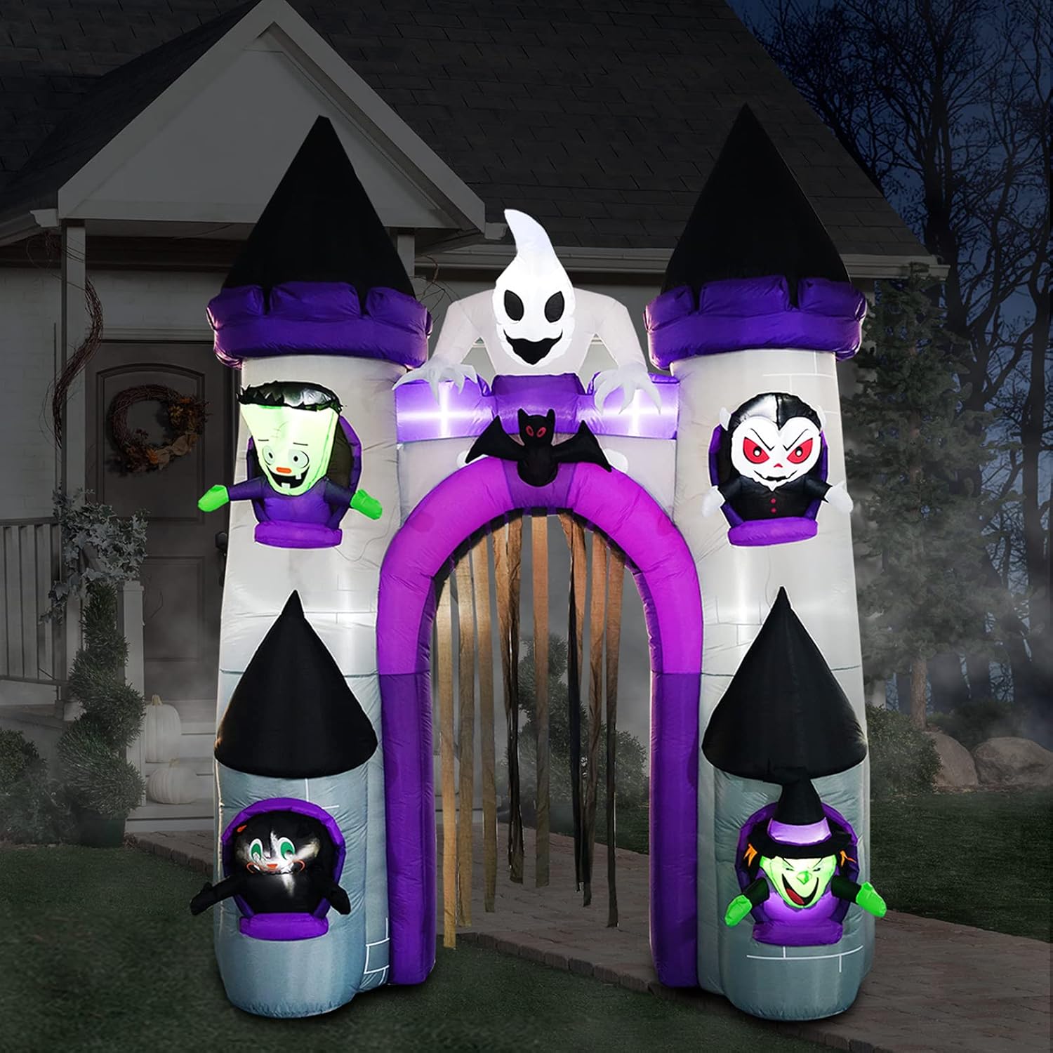 Amazon.com: 10Ft Halloween Inflatable Arch Decoration Ghosts Archway ...