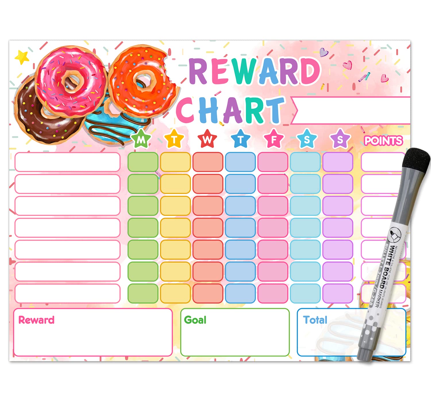 Donut Magnetic Chore Chart For Kids Chore Reward Chart For Multiple ...