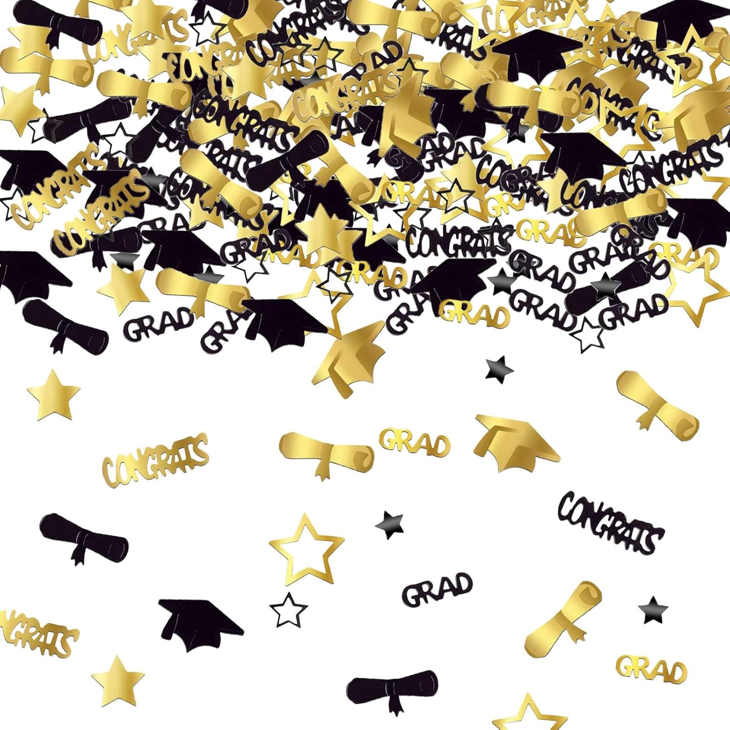Amazon.com: Gold and Black Graduation Confetti 2024, 1000 Pcs Grad ...