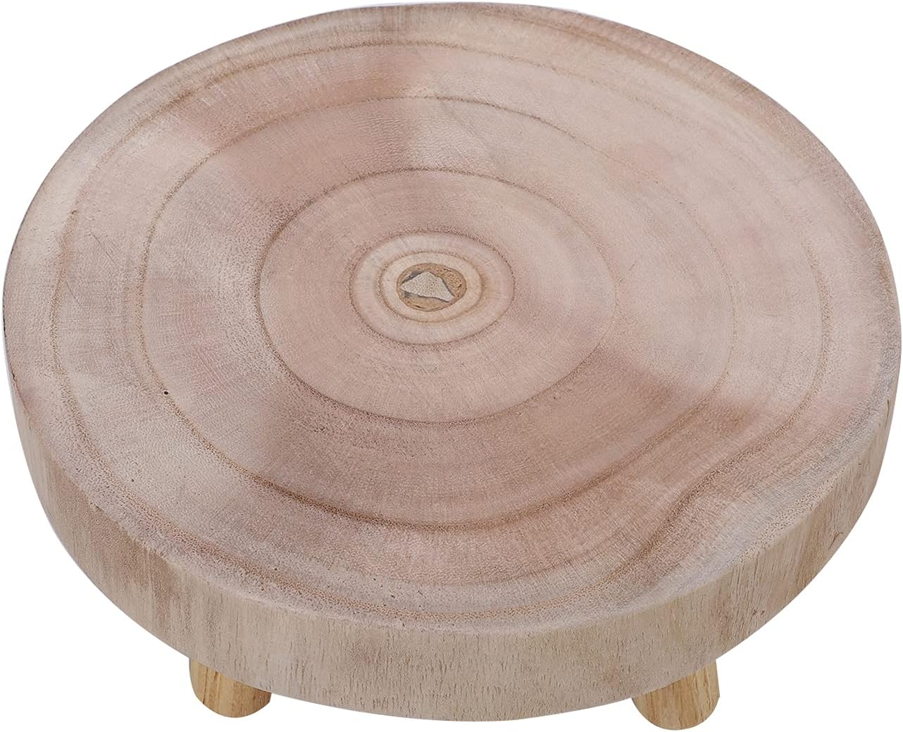 Amazon.com: MOTUZP 1Pcs Round Solid Wood Garden Flower Pot Riser ...