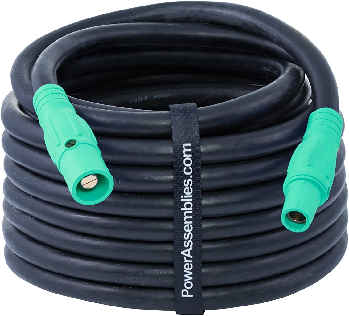 Amazon.com: Power Assemblies 2/0 AWG Green Type W Generator Power Cable ...