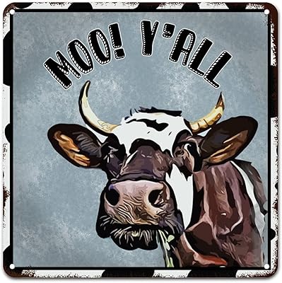 Amazon.com: asbwuo Shabby Durable Thick Cow Sign, Wreath Craft Round ...