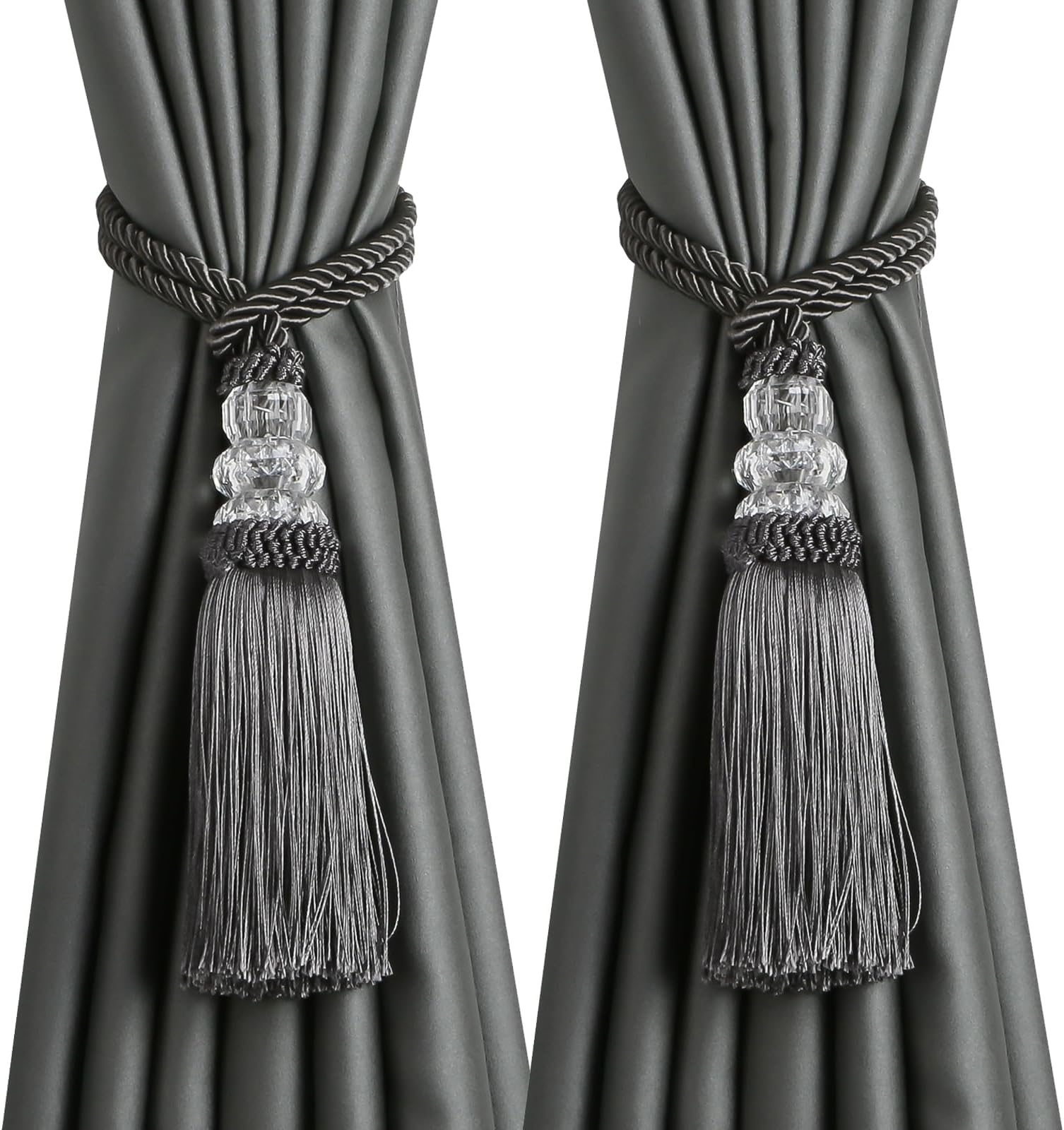 Amazon.com: NICEEC 4 Pack Long Tassel Curtain Tiebacks Handmade Braided ...