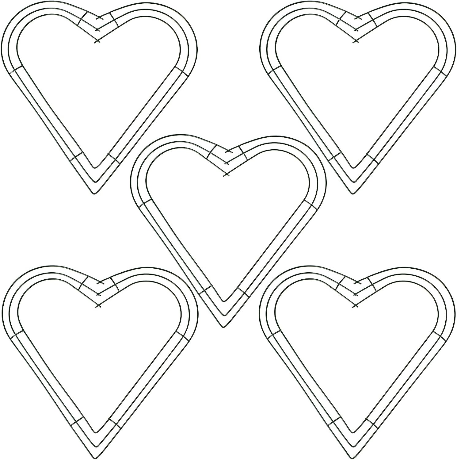 Amazon.com: Hotop 5 Pieces Wire Heart Wreath Frame Heart Shaped Form ...