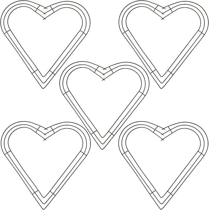 Amazon.com: Hotop 5 Pieces Wire Heart Wreath Frame Heart Shaped Form ...