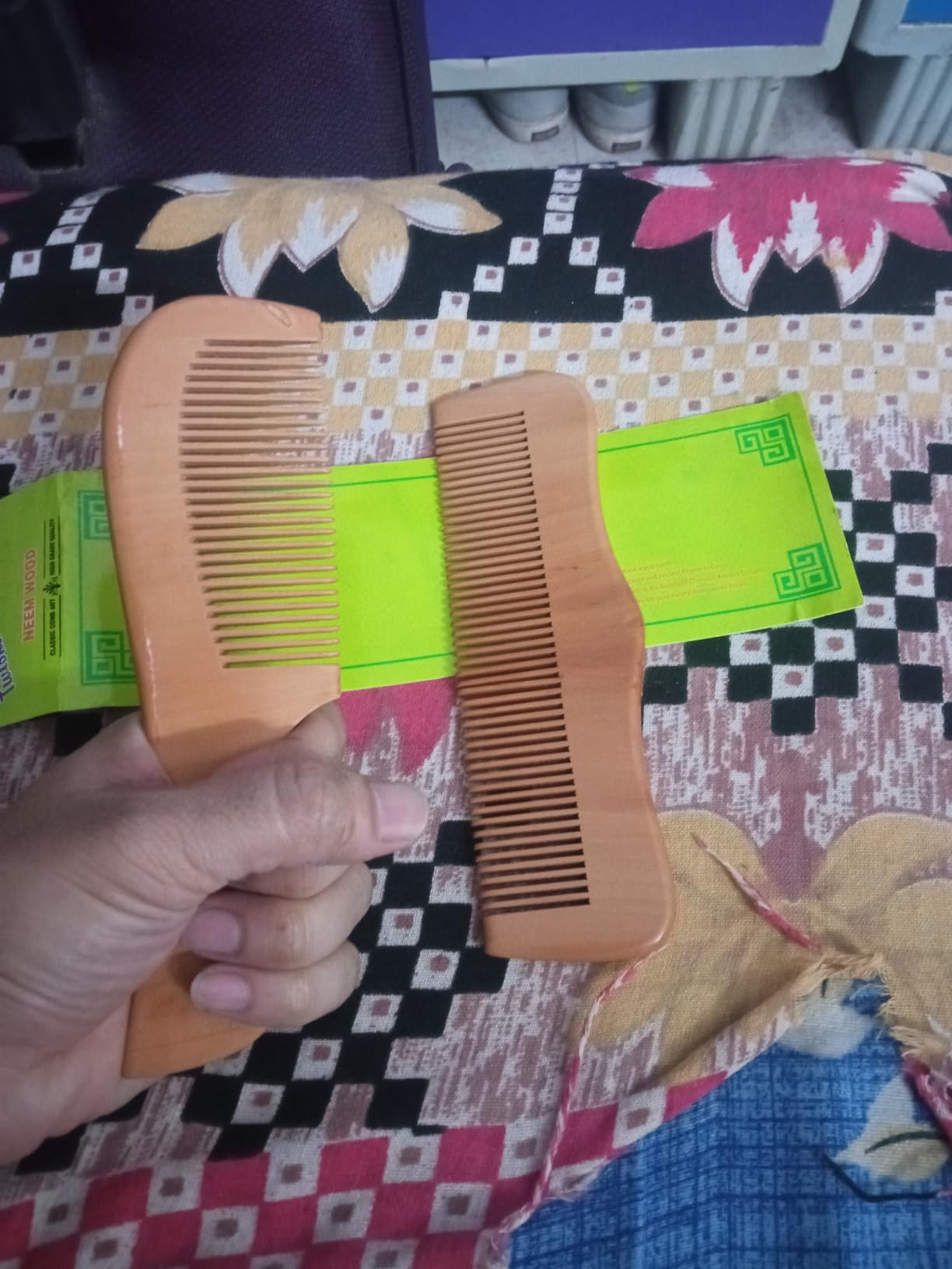 Buy Twisha Handmade Neem Wood Broad Tooth Comb For Men And Women Pack ...