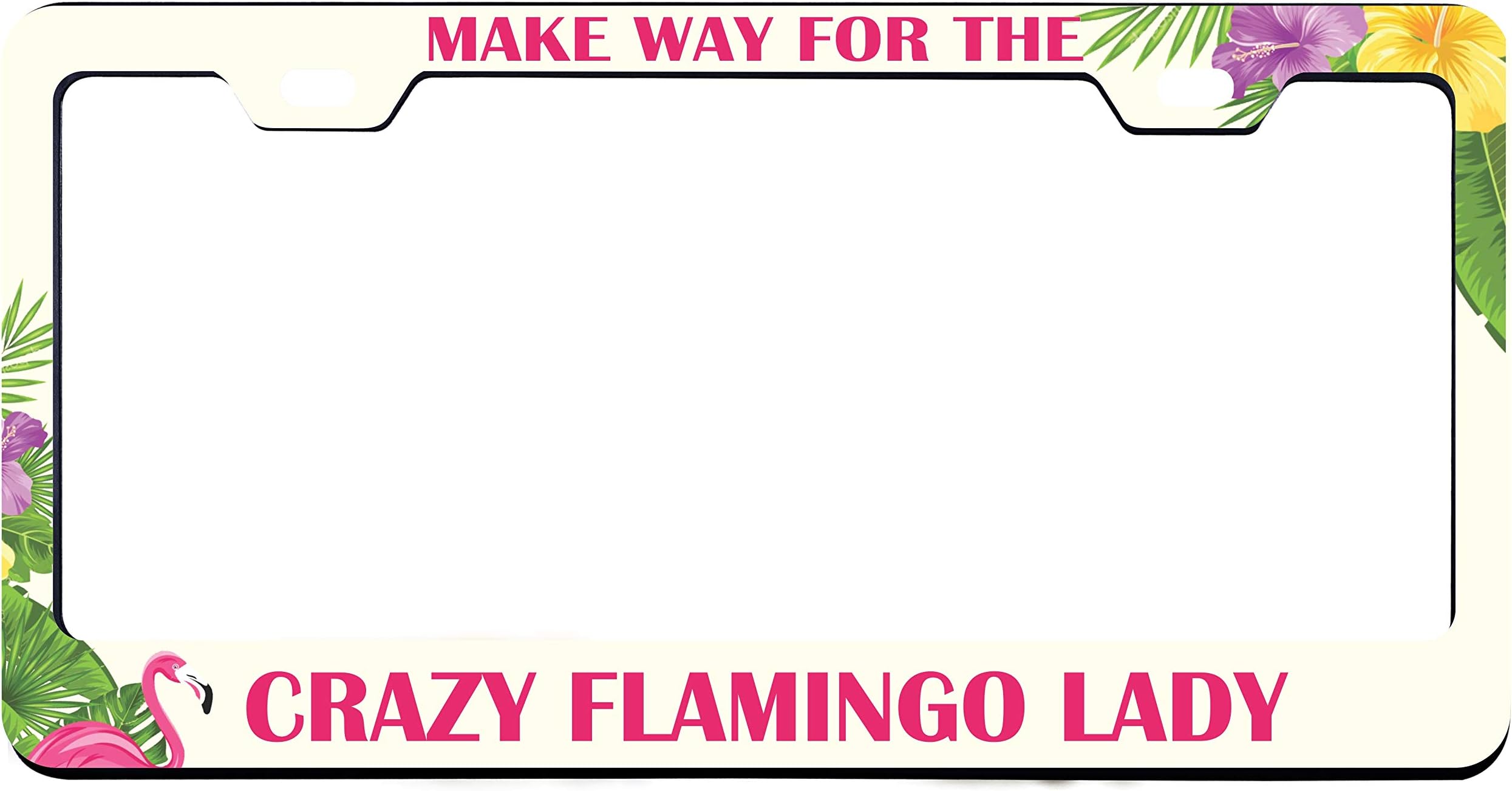 Amazon.com: Speedy Pros Metal License Plate Frame Pink Flamingo Animal ...