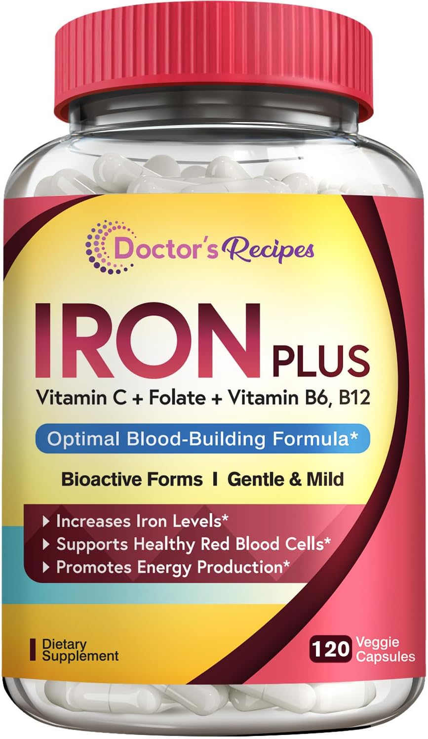 Amazon.com: Doctor's Recipes Iron Supplement for Women Men - Gentle ...