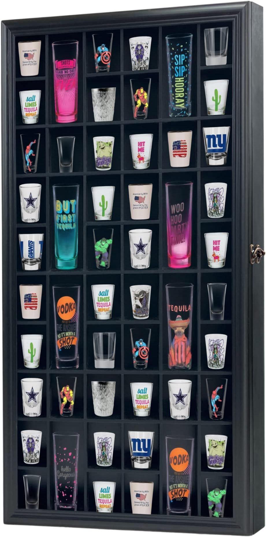 Amazon.com | Large 144 Shot Glass Shooter Display Case Holder Wall ...