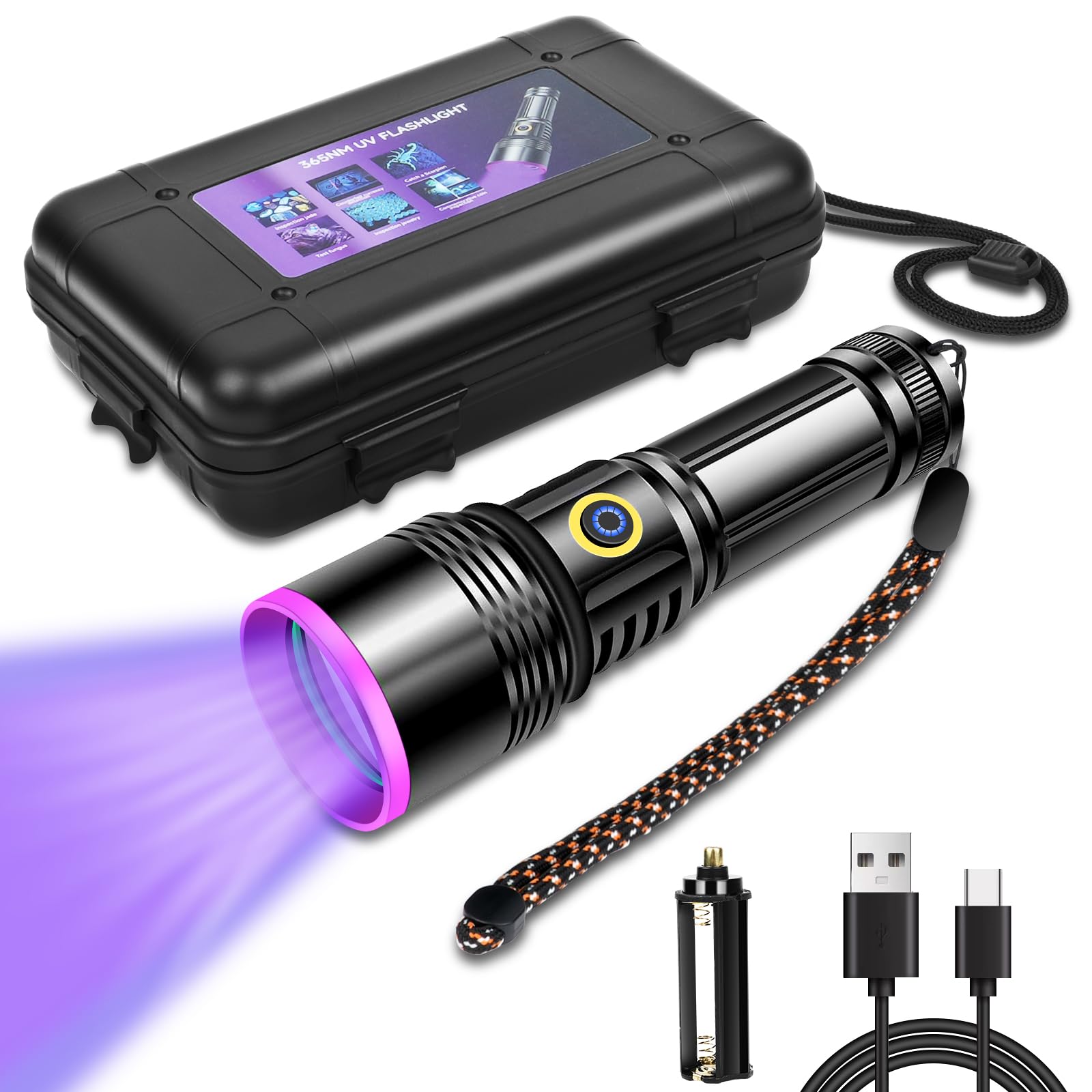 flintronic UV Torch, 365nm Light Flashlight Ultraviolet Torch ...
