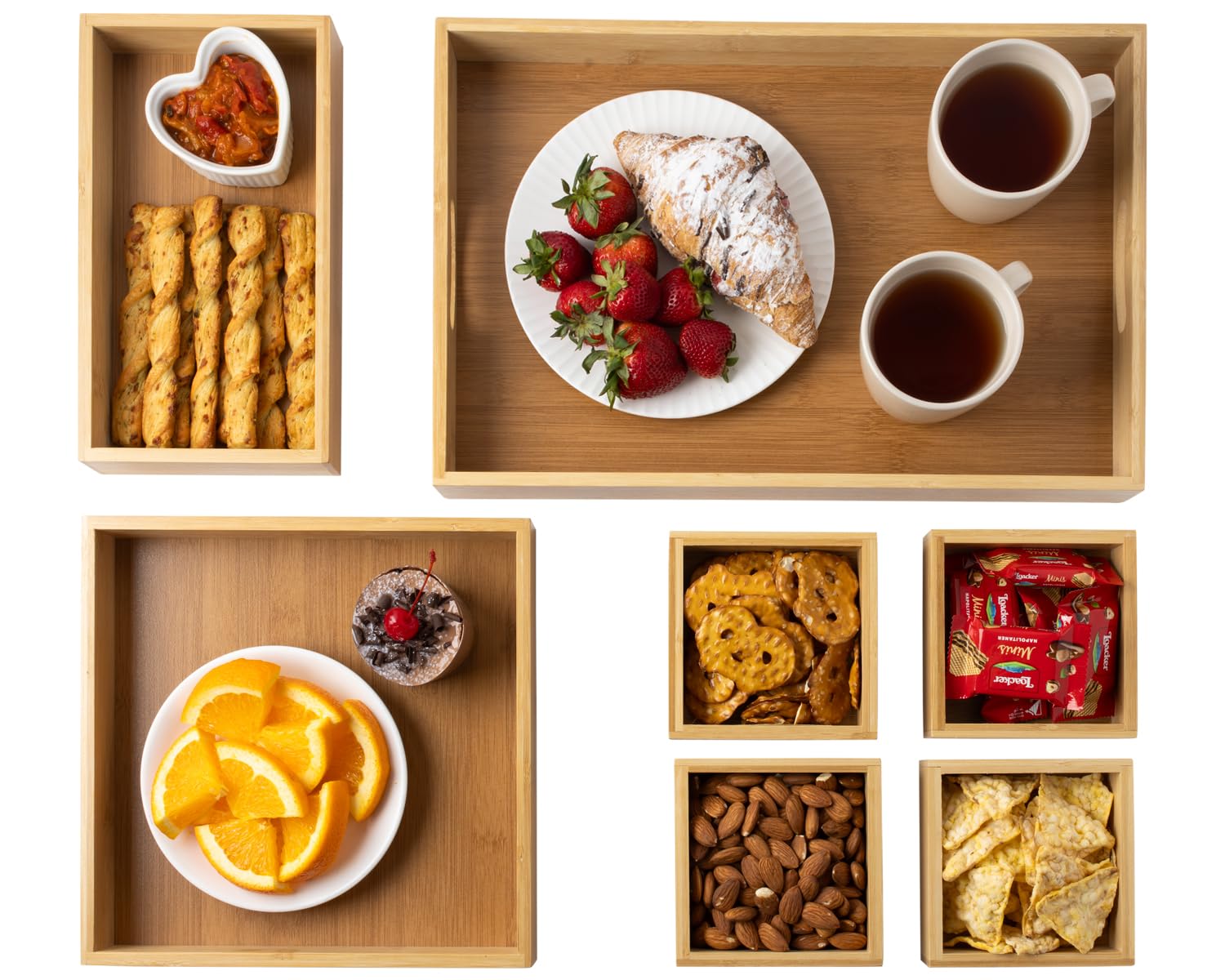 Snapklik.com : Comfify Bamboo Tray Set Of 7 - Earthy Tone Collection ...