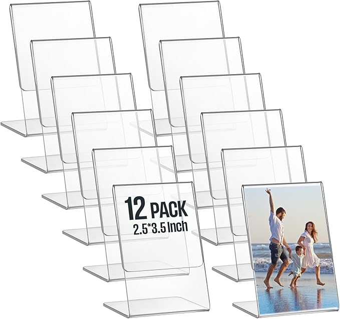 Amazon.com - Ctosree 12 Pcs Acrylic Photo Frame L shape Slant Back ...