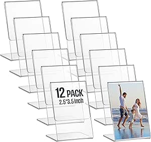 Amazon.com - Ctosree 12 Pcs Acrylic Photo Frame L shape Slant Back ...