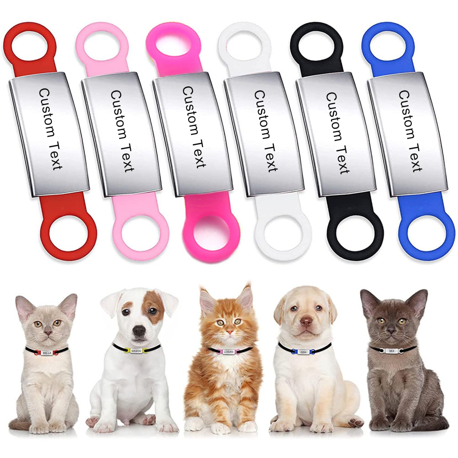 Personalised Dog Tags for Pets Engraved, Custom ID Tags for Dogs Cats ...