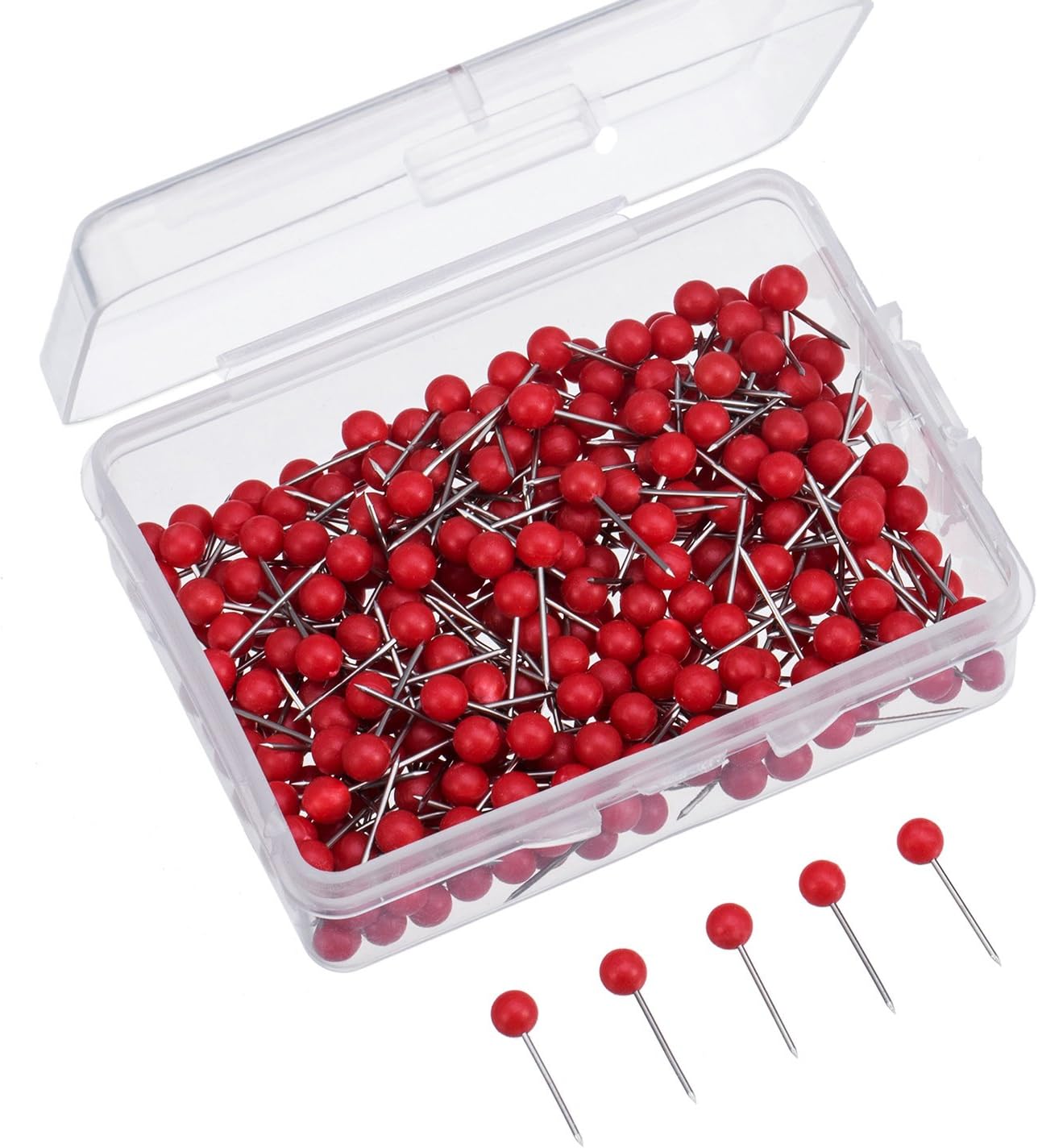 500 Pieces Map Push Pins Map Tacks Plastic Round Head Tacks with Steel ...