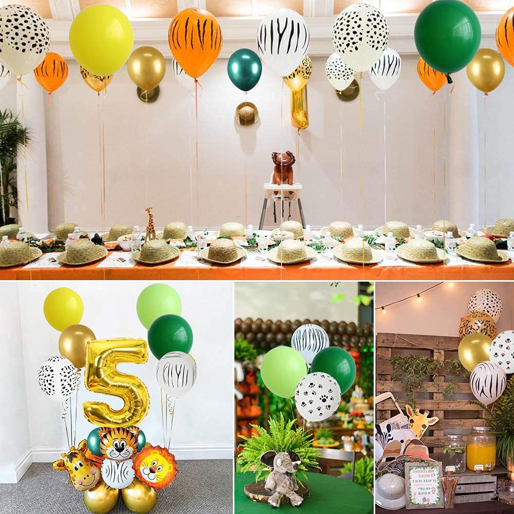 Jungle Safari Happy Birthday Decorations Kids, Jungle Balloon Garland ...