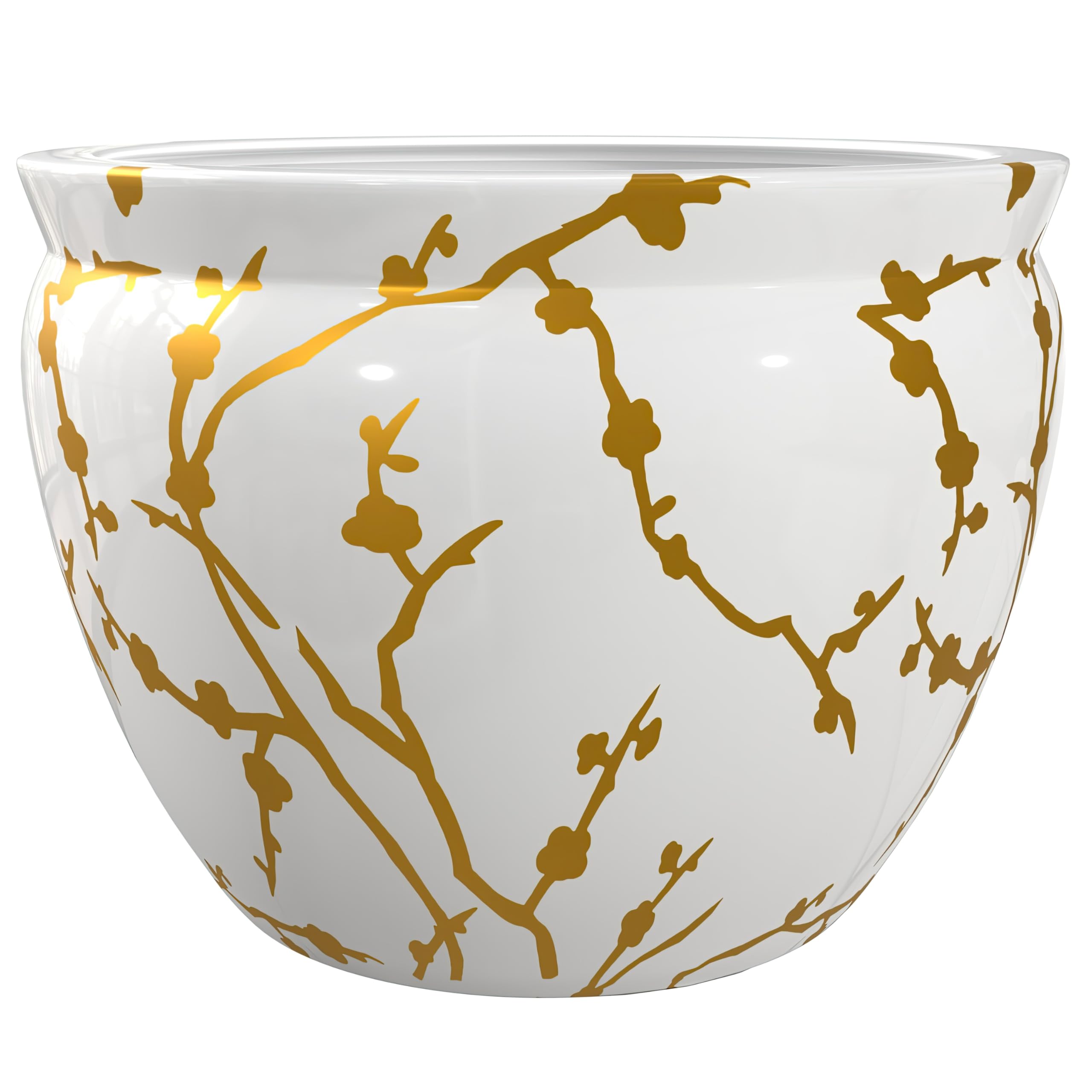 Snapklik.com : 14" Gold Branches Fishbowl Planter Or Cachepot For ...