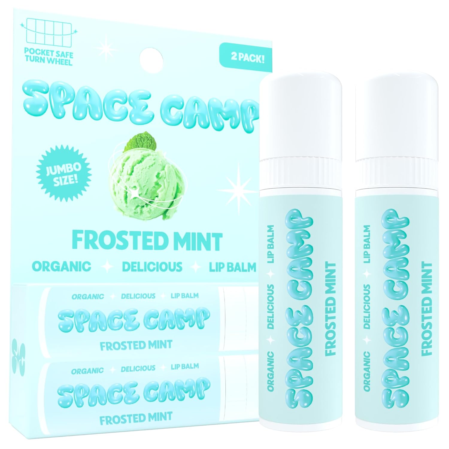 Amazon.com : Space Camp Wellness Jumbo Lip Balm - Frosted Mint Organic ...