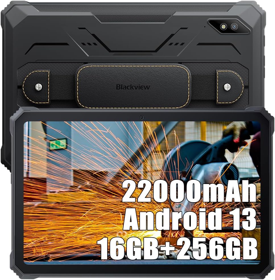 Blackview Active 8 Pro Rugged Tablet Android 13, MTK G99 16GB+256GB Tablet 10.4“ FHD+, 22000mAh ...