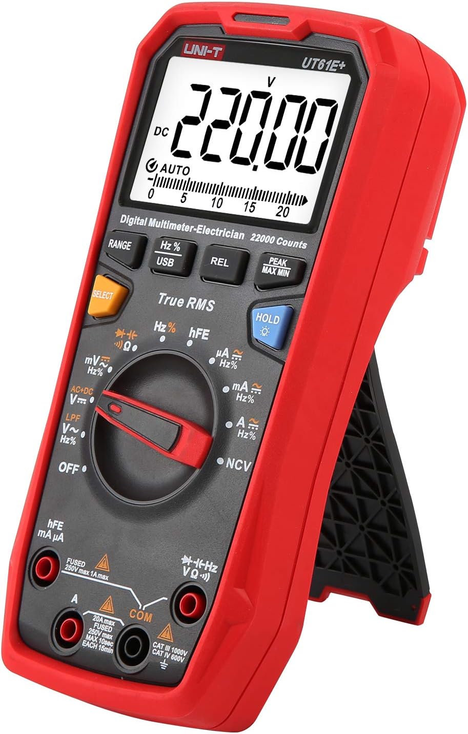 Amazon.com: UNI-T Multímetro digital UT61E Plus UT61E+ 22000 cuentas True RMS 1000V AC DC USB ...
