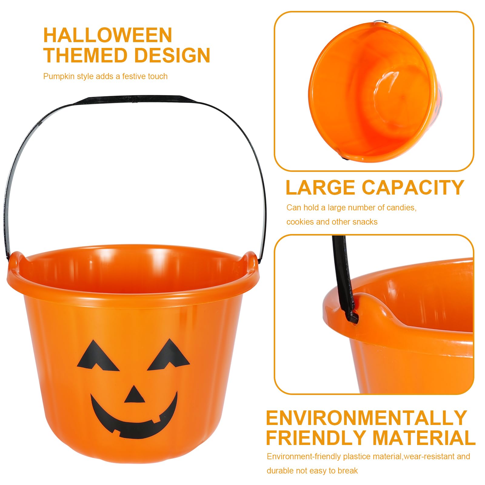 Plastic Halloween Trick Or Treat Bucket,Halloween Jack O Lantern Candy ...